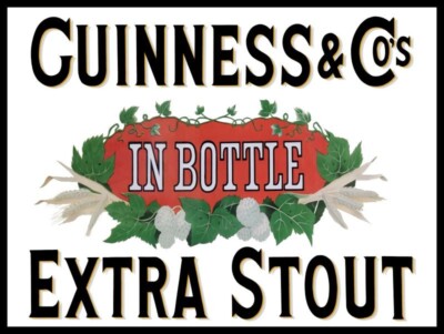 Guinness Beer - Extra Stout in Bottle - NEW Sign 24x30" USA STEEL XL ...