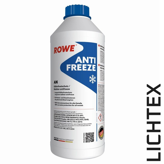 1 5 Liter ROWE KÜHLER-FROSTSCHUTZ-KONZENTRAT HIGHTEC ANTIFREEZE AN G11 ...