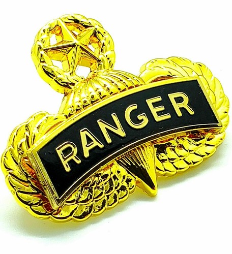 Airborne Master Jump wing RANGER GOLD PLATED US Army Military Insignia ...