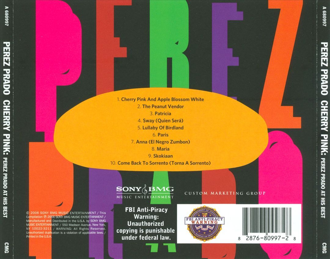 PEREZ PRADO CHERRY PINK: PEREZ PRADO AT HIS BEST NEW CD 828768099728| eBay