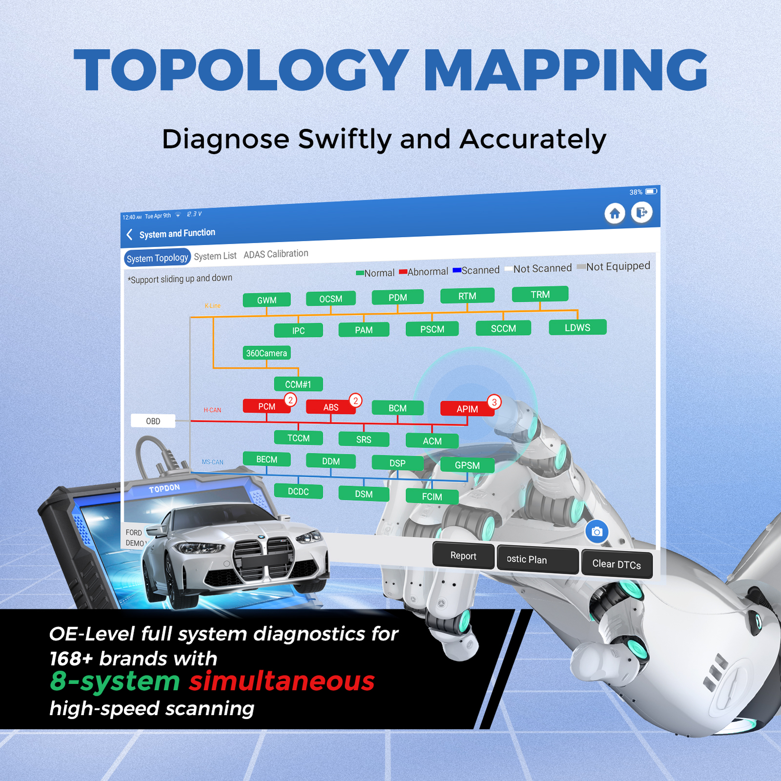 TOPDON Phoenix XLink Car Advanced Diagnostic Scanner Tool Reprogramming ...
