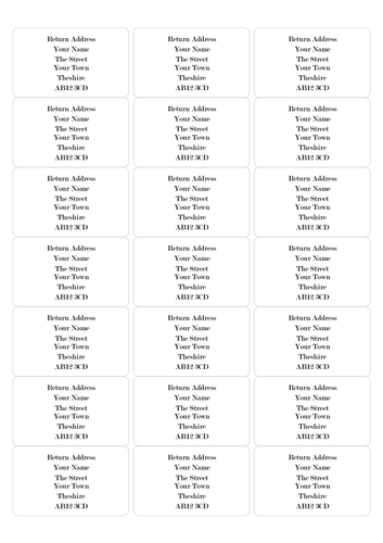 Personalised Address Labels / Stickers Pre Printed 21 Per Sheet (63.5 x ...