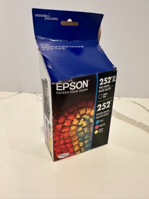 Epson 252 2pk Ink Cartridges - Black & Standard Color Cartridge (T252XL ...