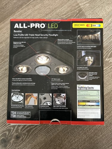 All-Pro LED Triple Head Security Floodlight Bronze REV335F 2400 Lumens ...