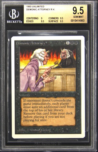 1993 MAGIC: THE GATHERING UNLIMITED DEMONIC ATTORNEY BGS 9.5 | eBay