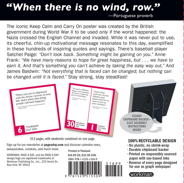 Keep Calm and Carry on Page-A-Day Calendar 2023 by Workman Calendars ...