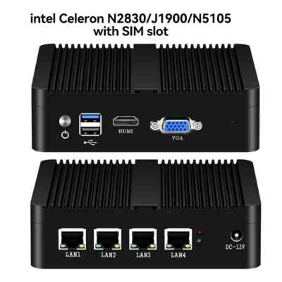 Celeron J1900 N100 J4125 Firewall Router Mini PC 2.5G OpenWrt Pfsense OPNsense | eBay