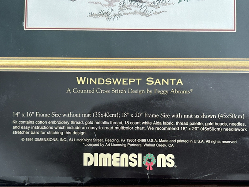 Dimensions Windswept Santa Gold Collection 8449 Counted Cross Stitch ...