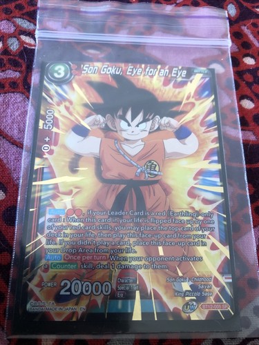 Son Goku Eye For An Eye Card Bt12-005 SR DBZ TCG | eBay Australia
