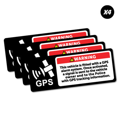4x Warning GPS Alarm System Sticker Decal Safety Sign Car Vinyl #5471K ...