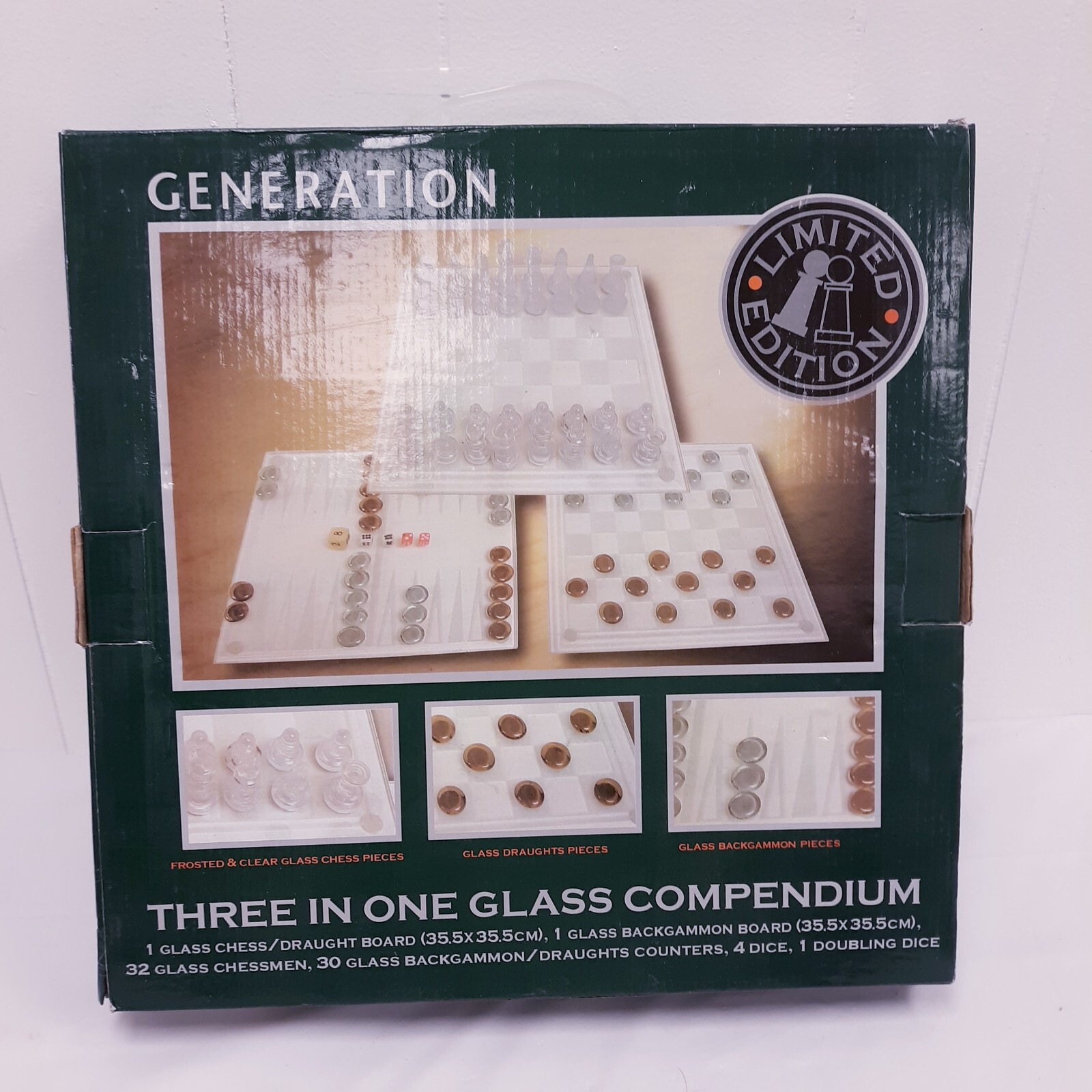 Generation Glass Checkers Pieces Limited Edition Three in One Glass ...
