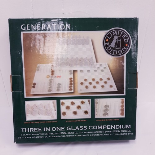 Generation Glass Checkers Pieces Limited Edition Three in One Glass ...