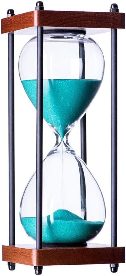 Decorative Hourglass One Hour 60 Minute Timer Wooden Stand Green Sand ...