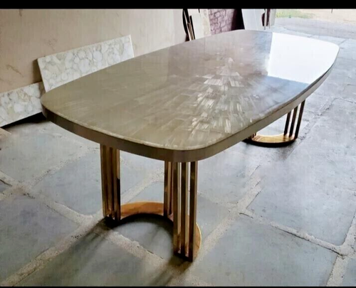 84" x 42" Selenite Stones Dining Center Table Top Handmade Interior ...