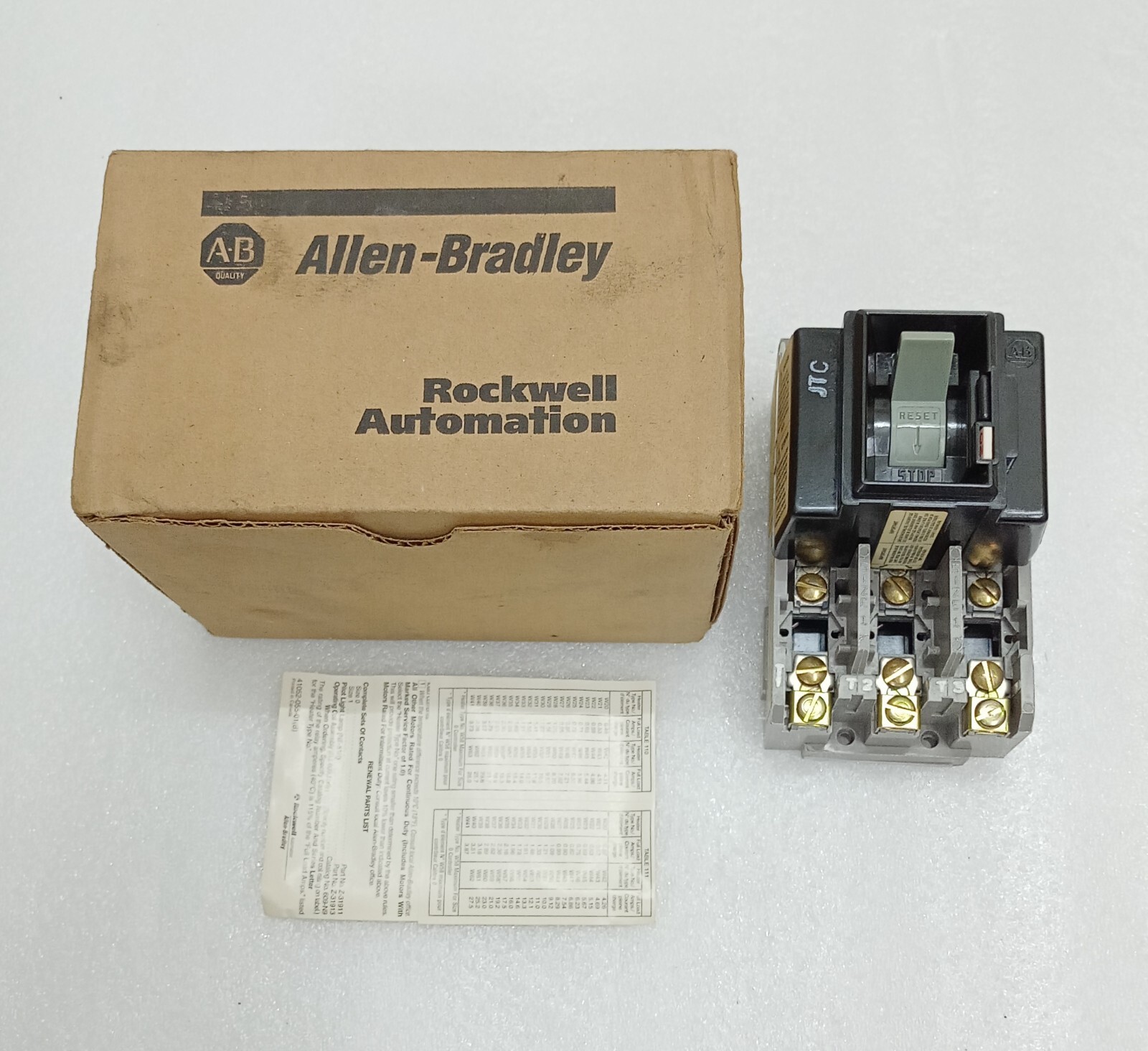 Allen-Bradley 609-bew ex manual motor starter 609T-BOW ACCESSORIES for ...