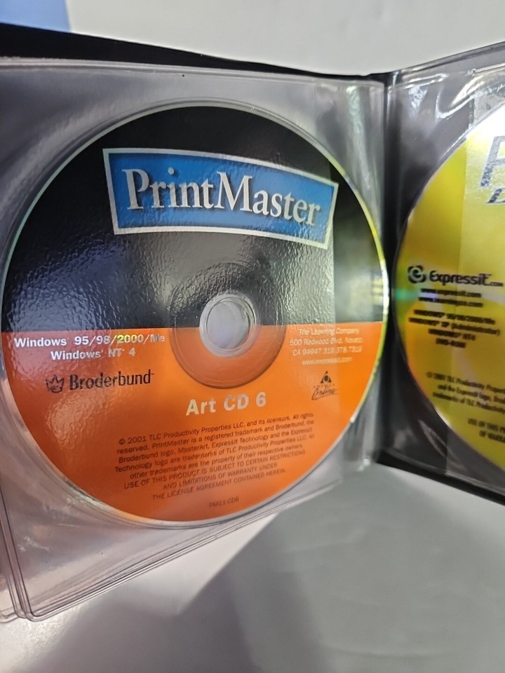 PrintMaster Platinum 11 DVD Set 6 Art CD's & Print SHop Deluxe Version ...