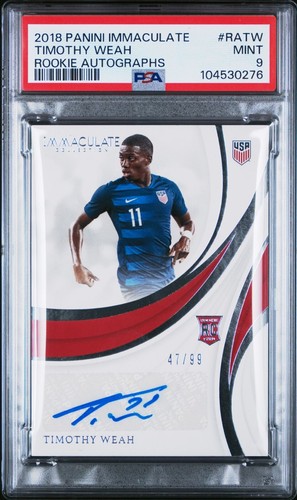 2018-19 Timothy Weah Panini Immaculate USMNT Autographed Rookie Card 47 ...