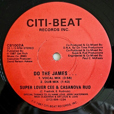 1987 - SUPER LOVER CEE & CASANOVA RUD - DO THE JAMES - CITI-BEAT FIRST ...