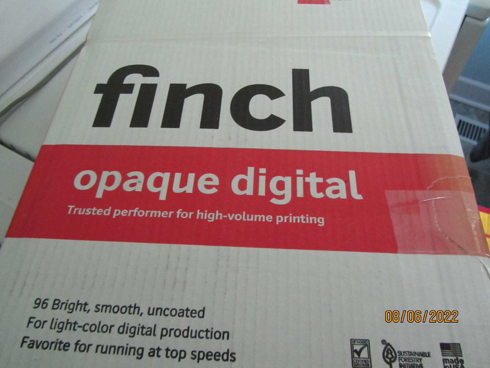 1 Box Finch Opaque Digital Bright White 12” X 18” Paper 60Lb 89gsm ...