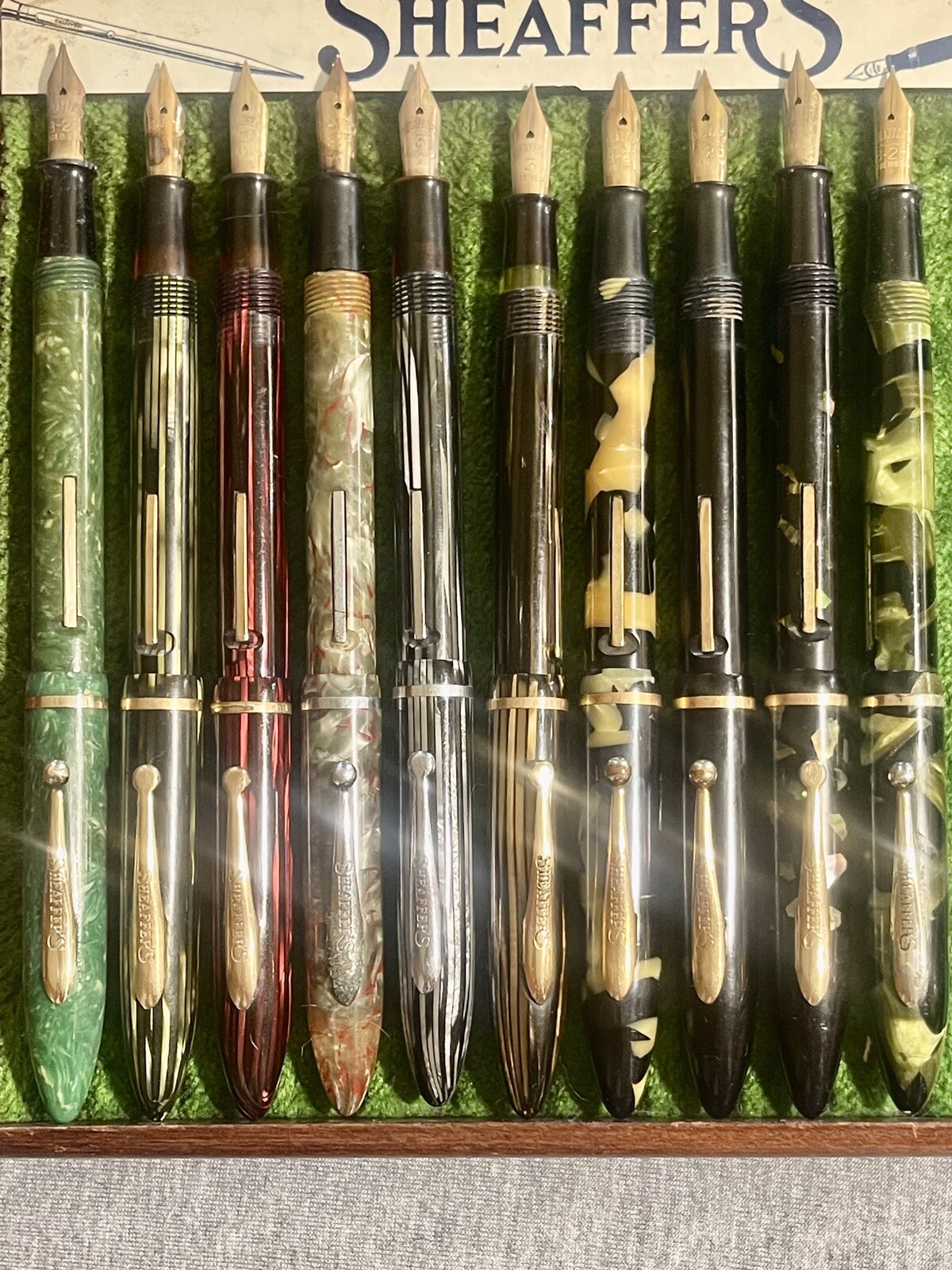 SHEAFFER INCREDIBLE LOT OF 10 DIFFERENT SLENDER BALANCE (875) FOUNTAIN ...