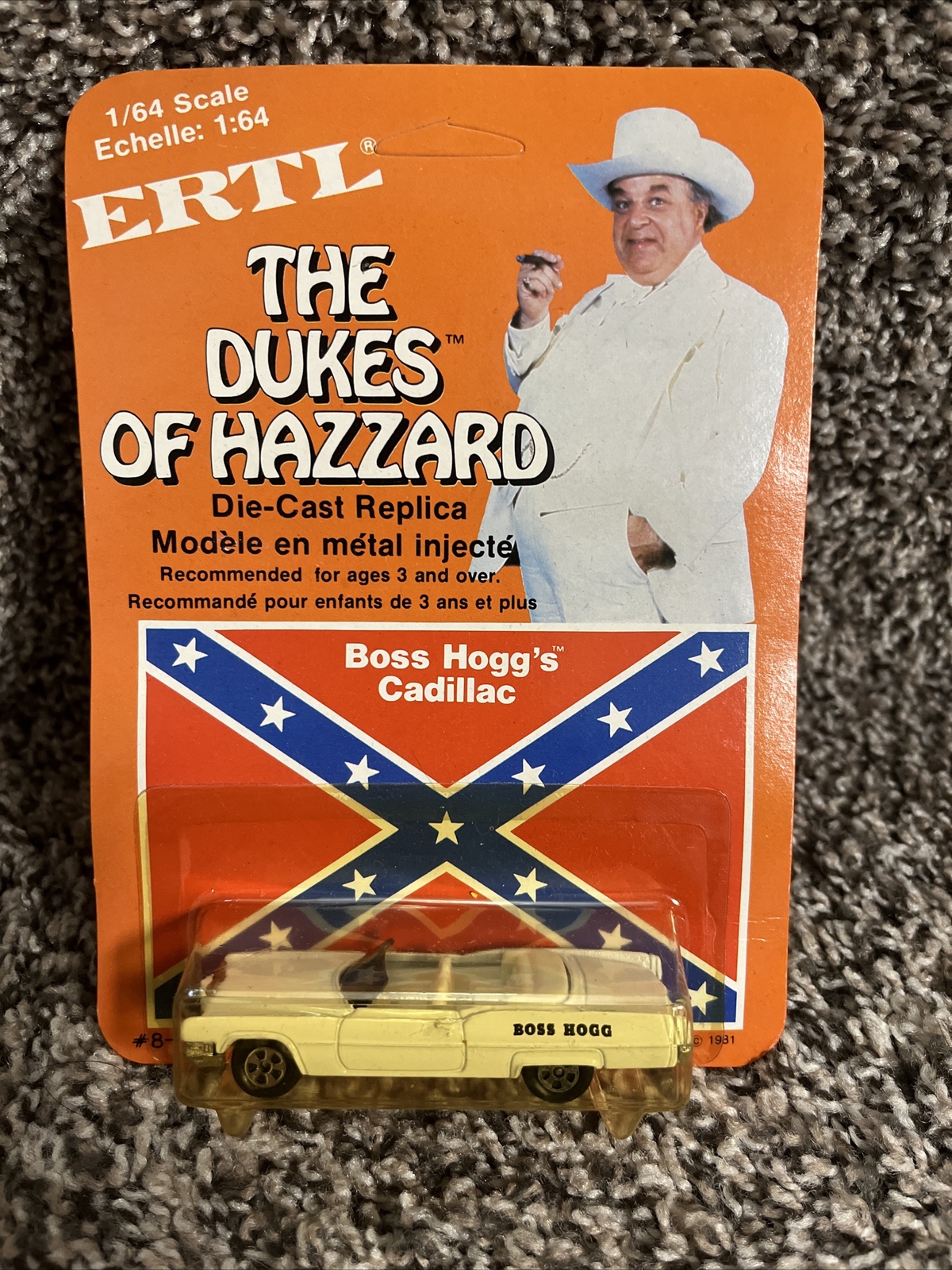Vintage Ertl The Dukes of Hazzard BOSS HOGGS CADILLAC Car #1567 1:64 ...