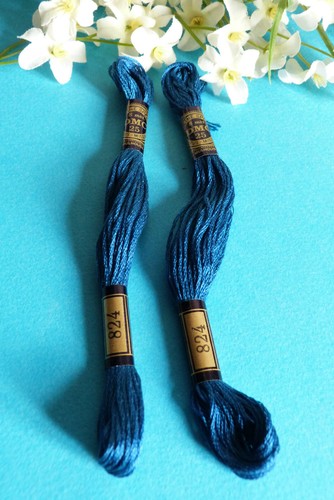 048A/ Beautiful Lot Of 2 DMC Embroidery Floss Skeins N° 25 Royal Blue N ...
