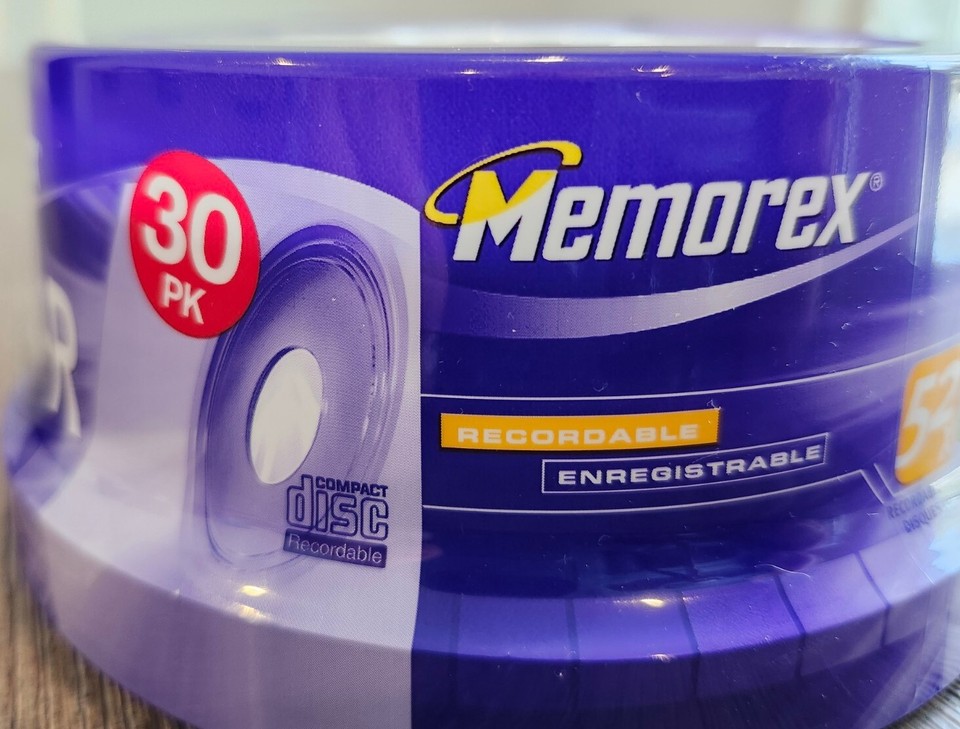 Memorex Recordable CD-R 52x 700MB 80 Min Discs Music Data 30 Pack CD R ...
