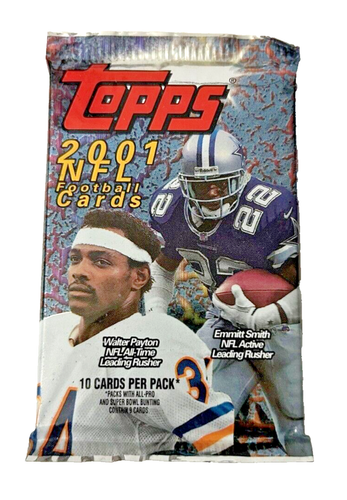 2001 TOPPS NFL FOOTBALL PACK (10 CARDS) FACTORY SEALED | eBay