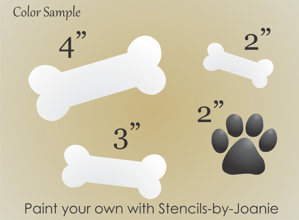 Dog Bone STENCIL Misc. Sizes Paw Print Pet Kennel Puppy Vet Shelter ...