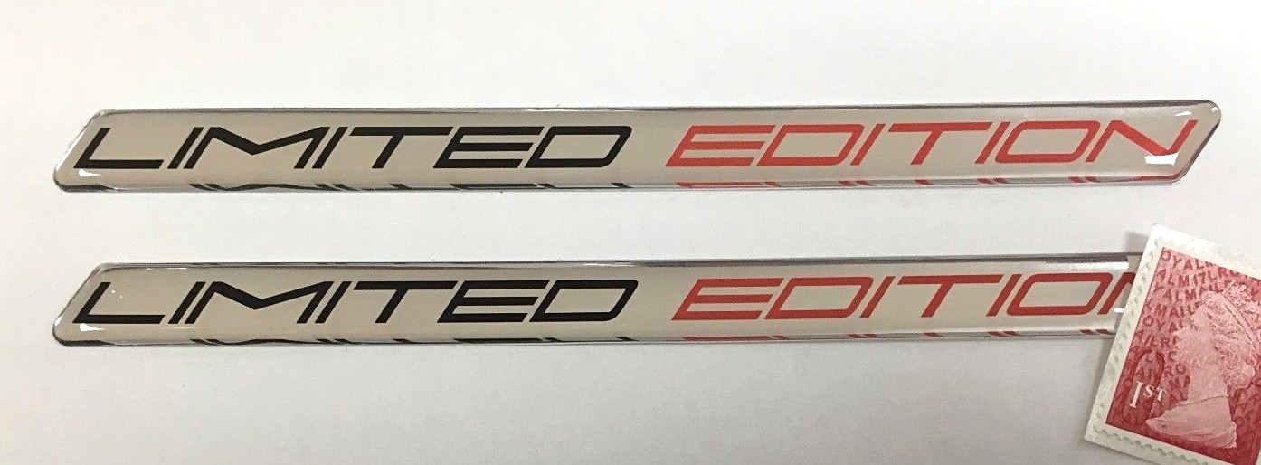 2 x LIMITED EDITION Large Stickers Super Shiny Domed Finish Black/Red ...