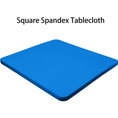 Square Fitted Table Cover Blue Cocktail Topper Spandex Stretchable ...
