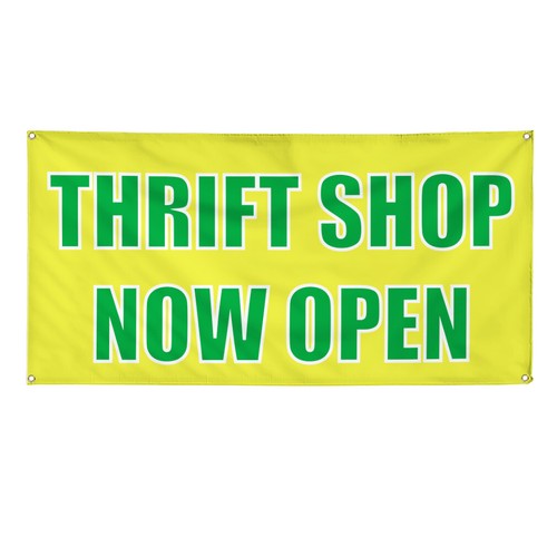 Vinyl Banner Multiple Sizes Thrift Shop Now Open Advertising Printing B ...