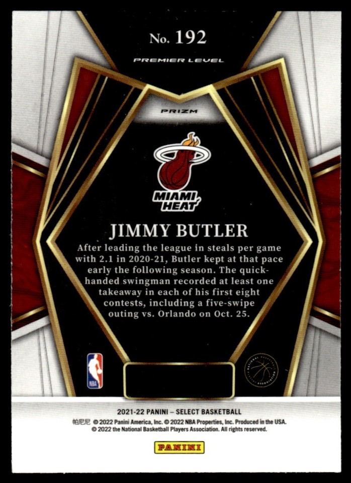 2021-22 Panini Select Blue Shimmer Jimmy Butler Miami Heat #192 | eBay