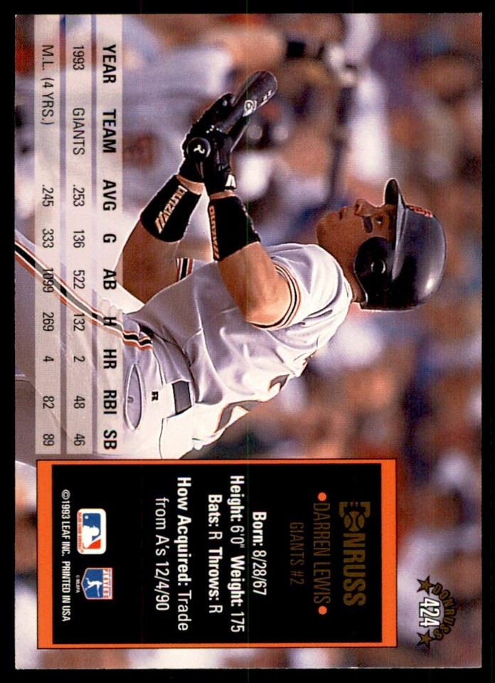 1994 Donruss Darren Lewis Football Cards #424 | eBay