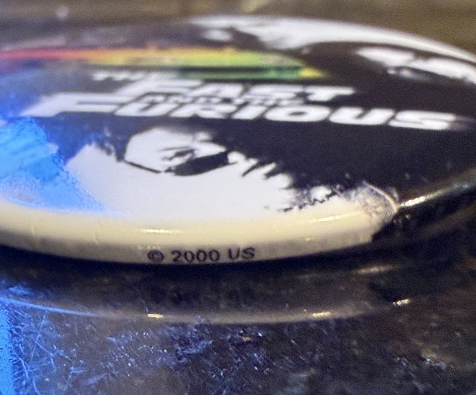 VINTAGE 2000 FAST AND THE FURIOUS MOVIE PROMO BUTTON VIN DIESEL PAUL ...