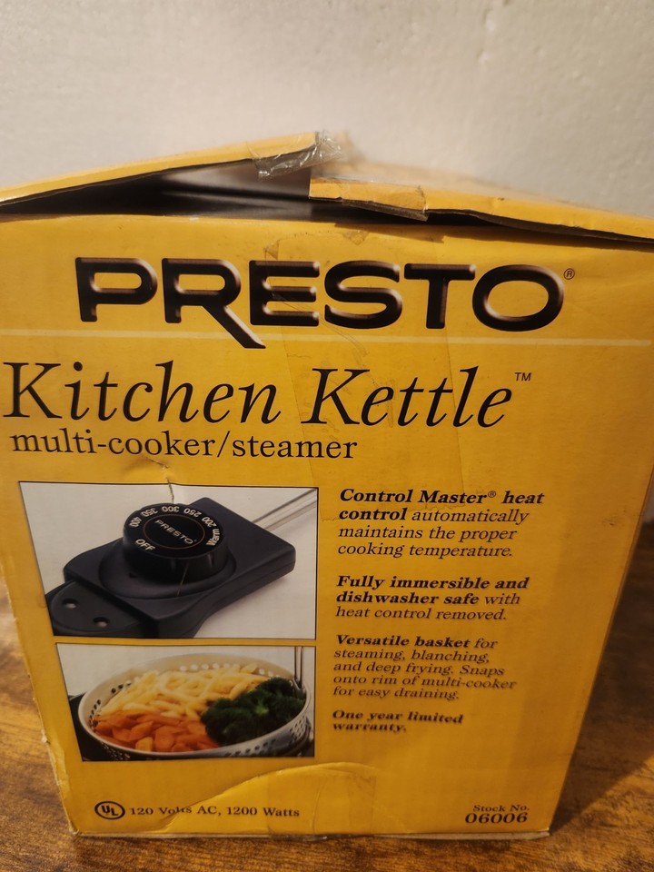 Presto Kitchen Kettle Multi-Cooker Steamer #06006 Black-OPEN BOX ...