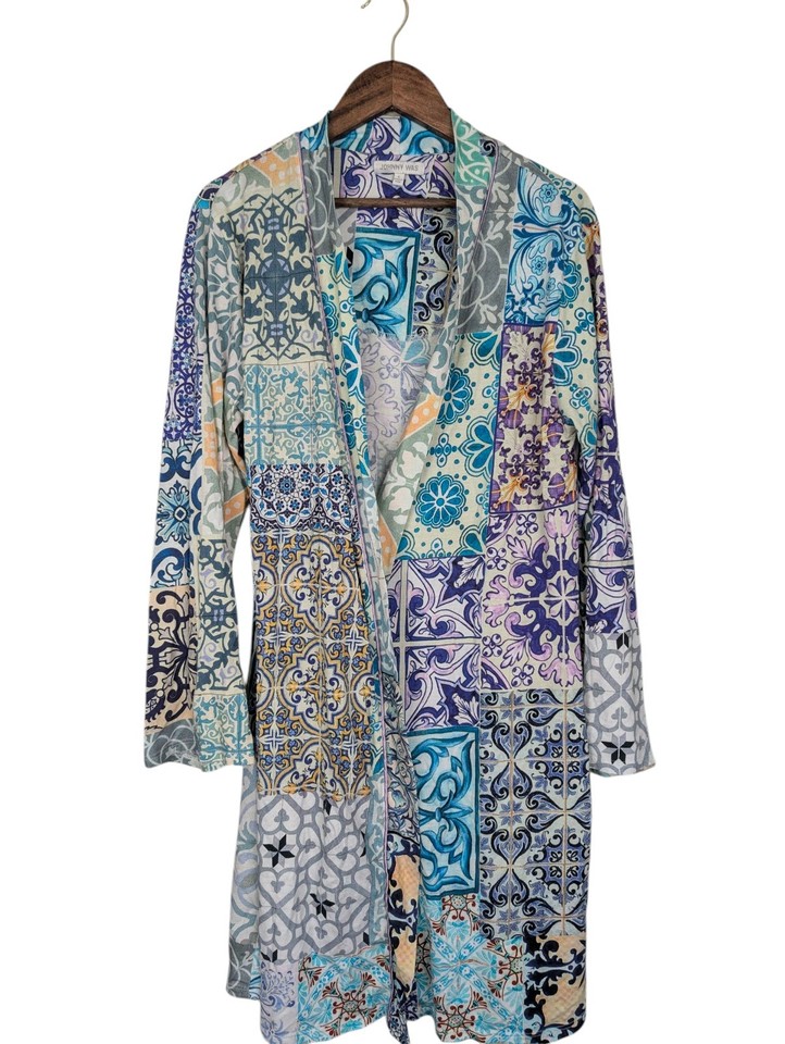 Johnny Was Mosaic Tile Print Sleep Robe Pima Cotton Modal S *Missing ...