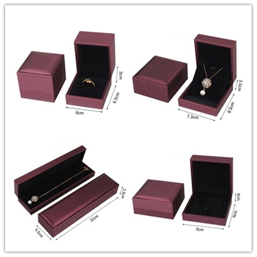 Luxury Cherry Red Jewellery Boxes Brushed Texture PU Leather Gift Set ...