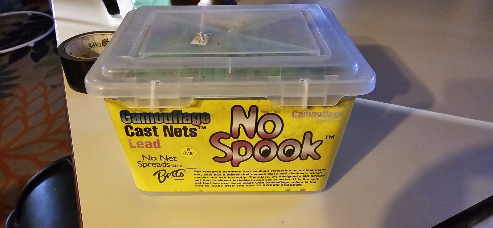 Betts 6C 6 ft. Camo No Spook Old Salt Cast Net 6Lb 3/8" Mesh Weighted ...