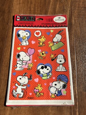 Hallmark Snoopy Woodstock Peanuts Vintage Stickers 4 Sheets Valentine’s ...
