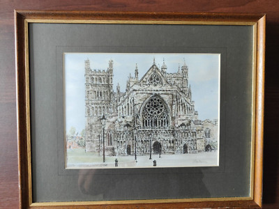 ORIGINAL WATERCOLOUR BY GLYN MARTIN-EXETER CATHEDRAL, WEST FRONT - 1985 ...