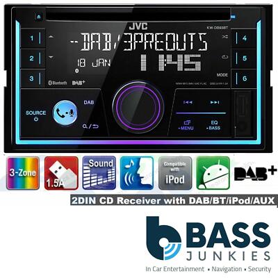JVC KW-DB95BT DAB+ Bluetooth CD MP3 Car Stereo Radio USB Aux Player ...