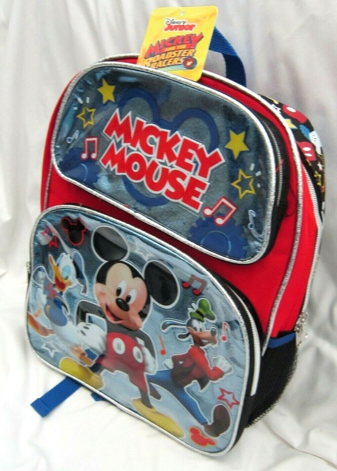 MICKEY MOUSE&FRIENDS 16" BLUE METALLIC BACKPACK&9.5" INSULATED LUNCHBOX ...