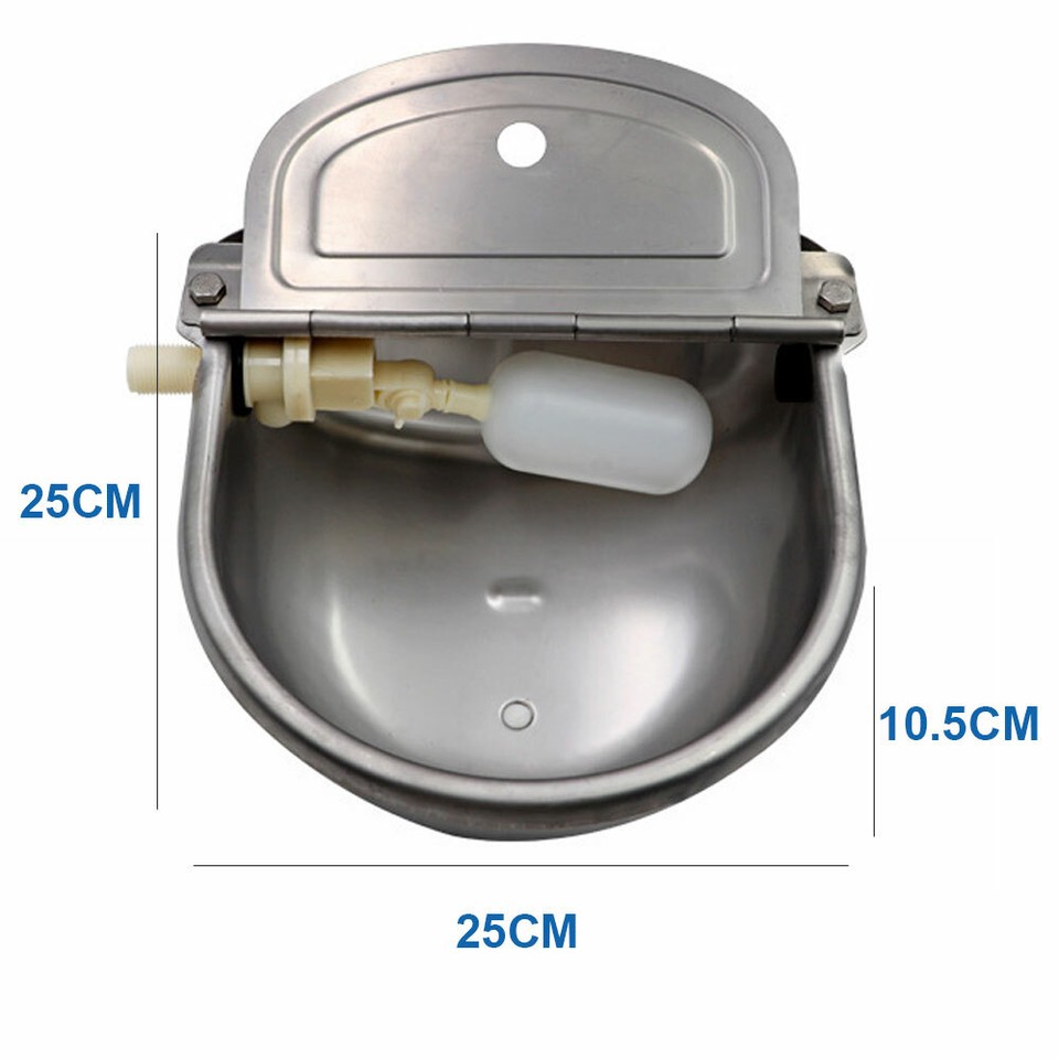 Stainless Steel Water Trough Bowl Automatic Drinking Dog Horse Chicken ...