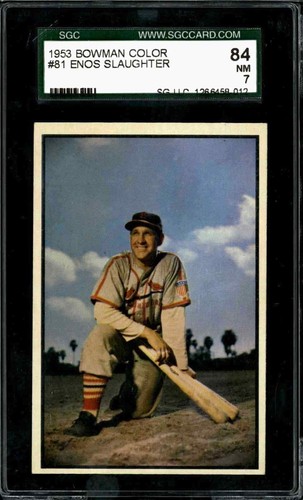 1953 Bowman Color #81 Enos Slaughter - SGC 84 | eBay