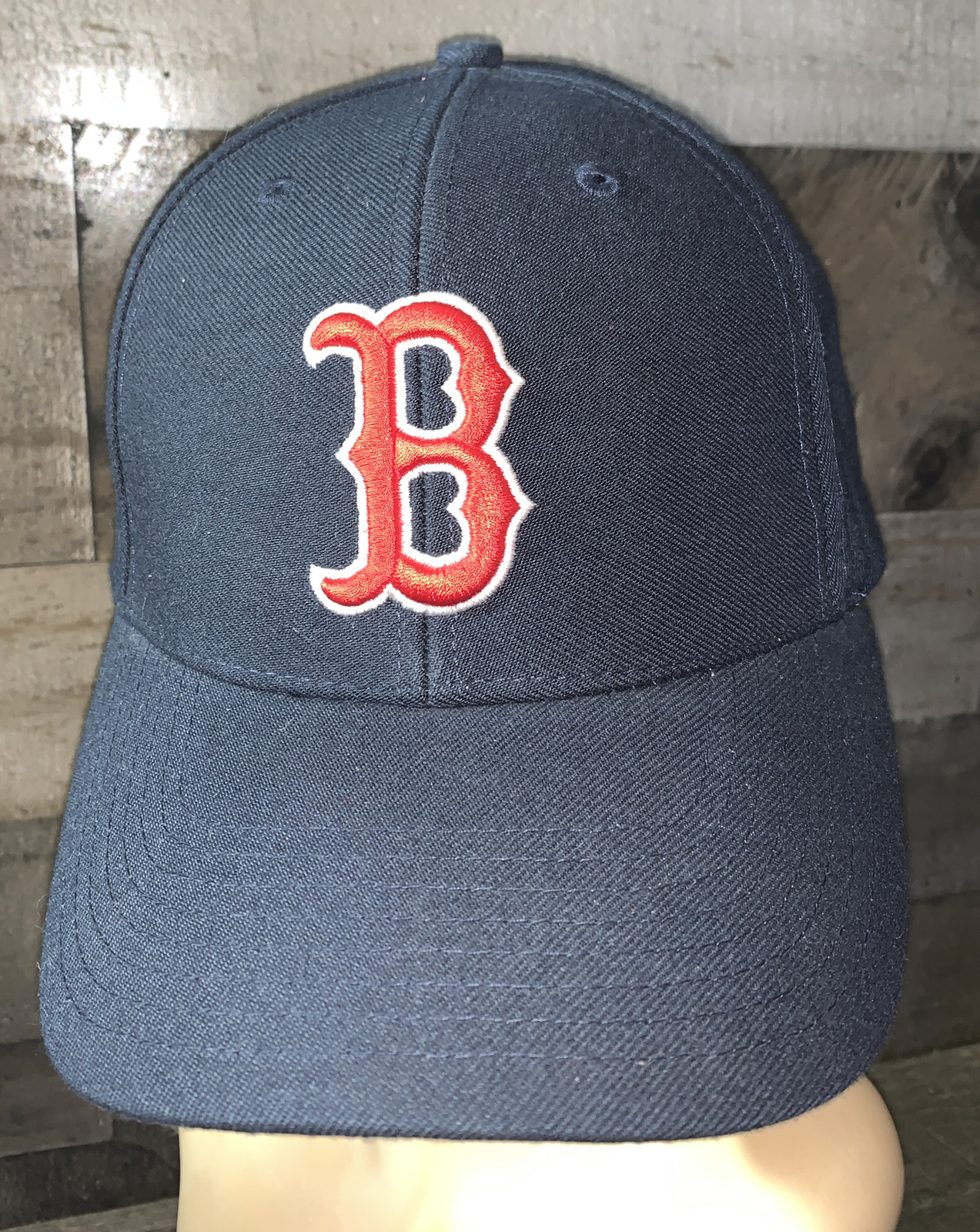 Vintage Men's MLB Boston Red Sox Navy Blue Stretch Hat Embroidered ...