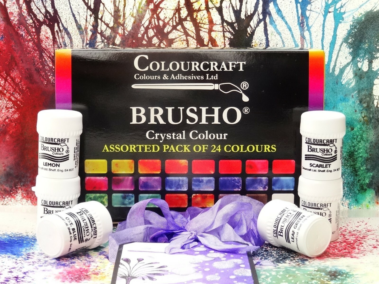 Brusho® 24 x 15g Starter set Non Toxic ***+FREE WAX RESIST STICKS ...