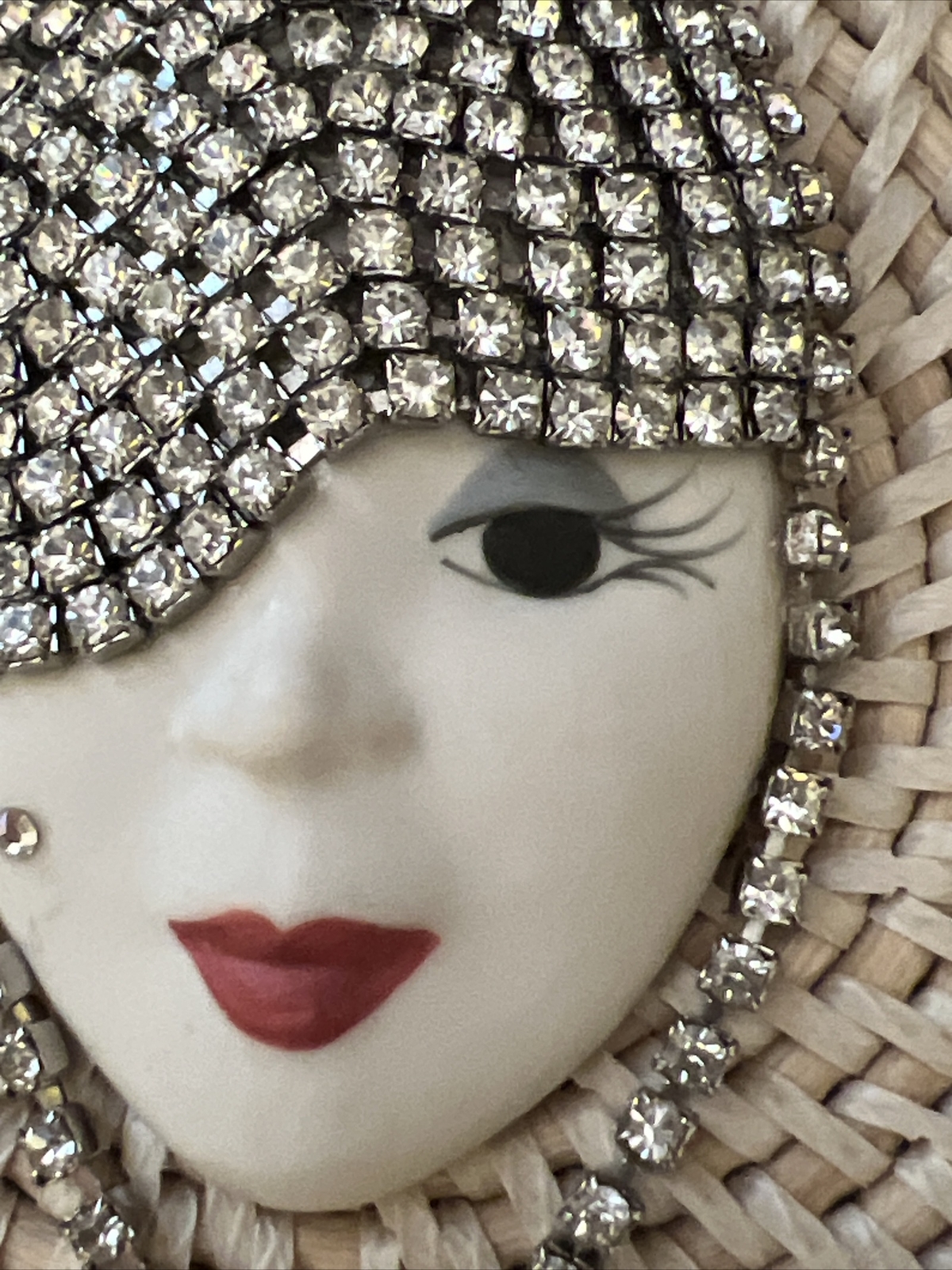 Vintage Signed Norman E Art Deco Porcelain Face Brooc… - Gem