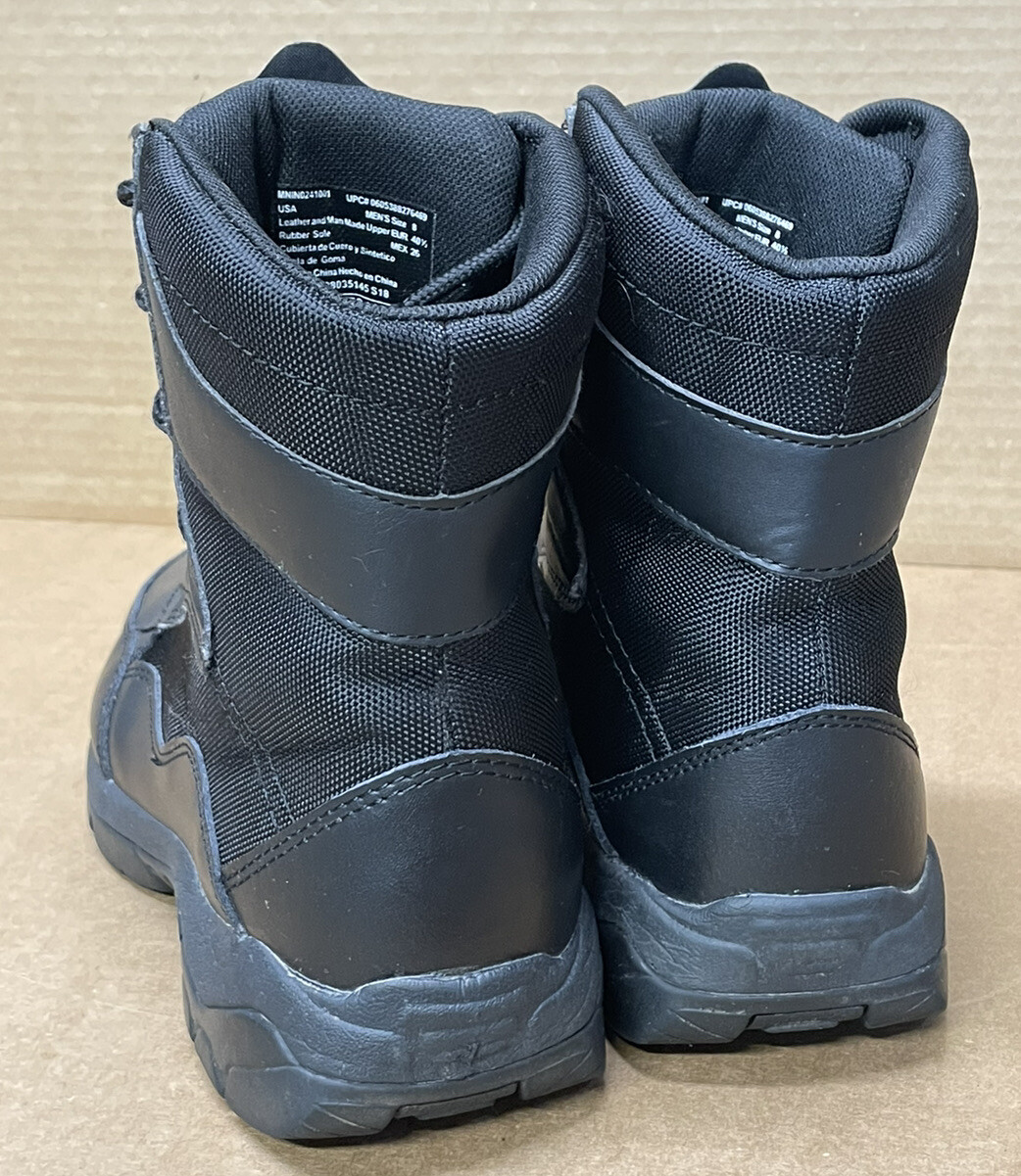 Interceptor Men's Tactical Composite Steel Toe Work Boots Black Leather ...