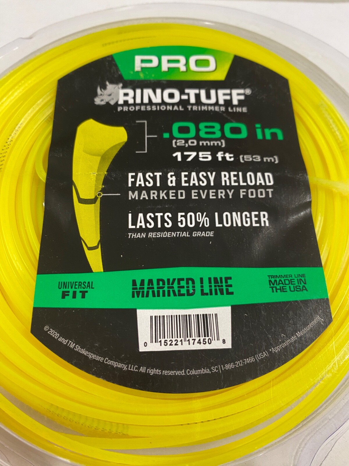 RINO-Tuff Pro/Trimmer Line .080" X 175 Feet/ Marked Trimmer Line Weed ...